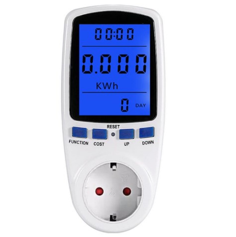 220V AC EU Digital LCD Power Meter Wattmeter Socket Wattage Kwh Energy ...